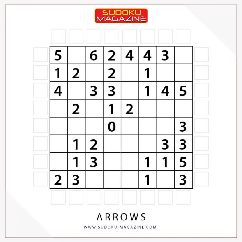 Free Daily Puzzle: Arrows 8×8 (0002) – Sudoku Magazine