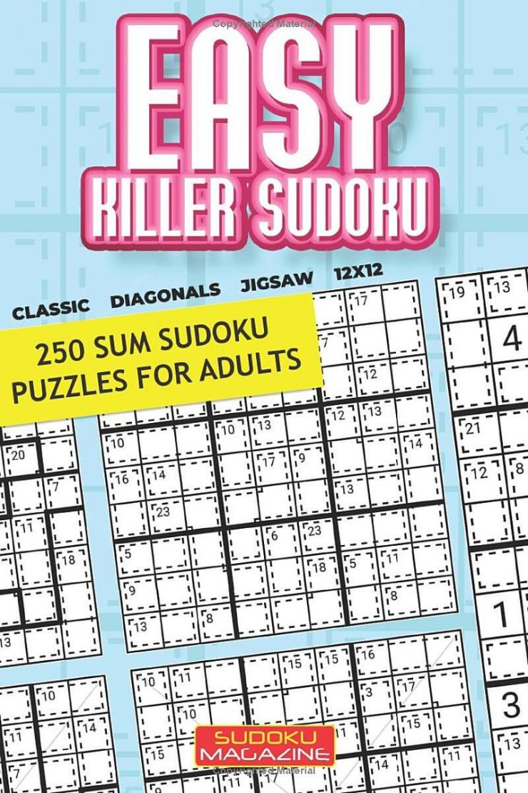Easy Killer Sudoku: 250 Sum Sudoku Puzzles for Adults – Sudoku Magazine