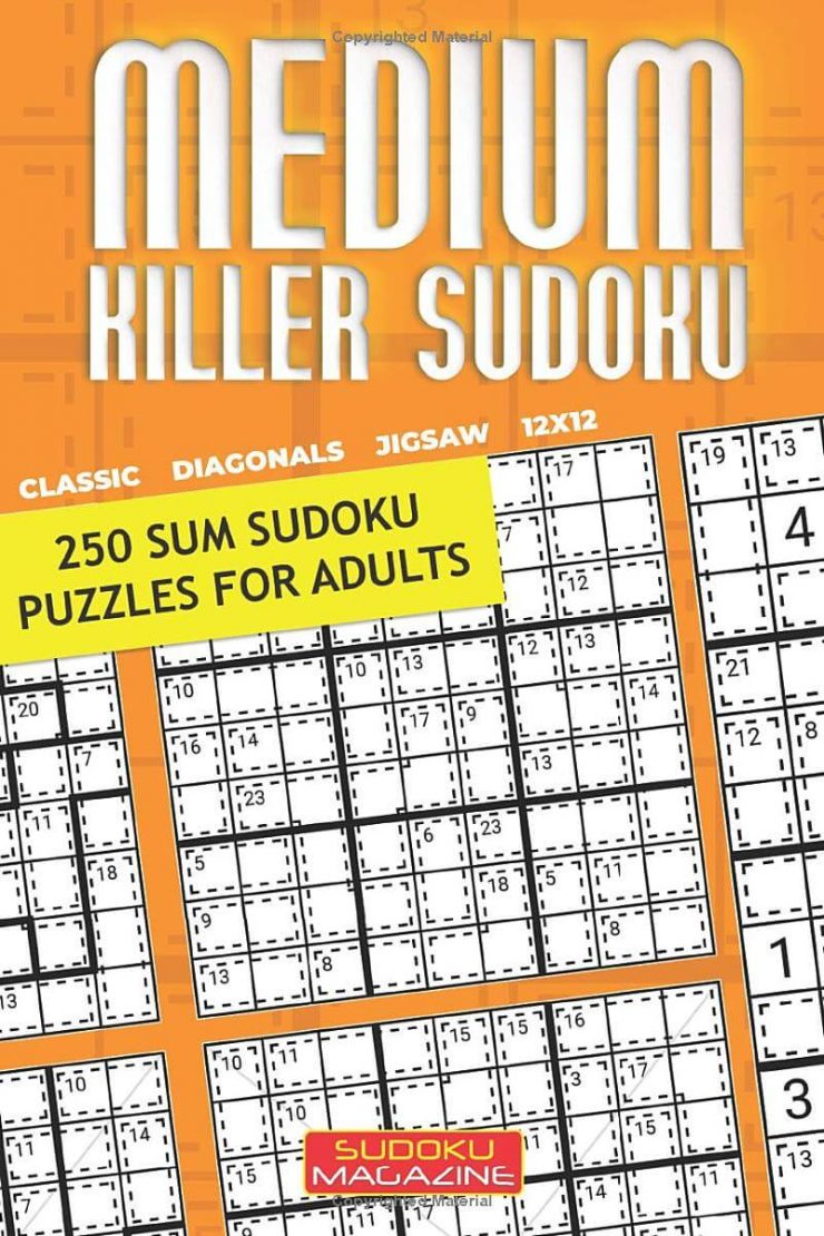 Medium Killer Sudoku: 250 Sum Sudoku Puzzles for Adults – Sudoku Magazine