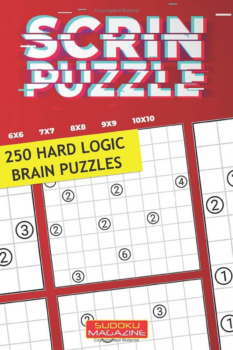 Scrin Puzzle: 250 Hard Logic Brain Puzzles – Sudoku Magazine
