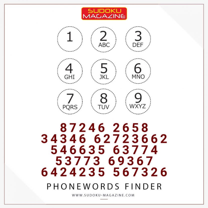 Free Daily Mind Game: Phonewords Finder with Answer (0002) – Sudoku ...