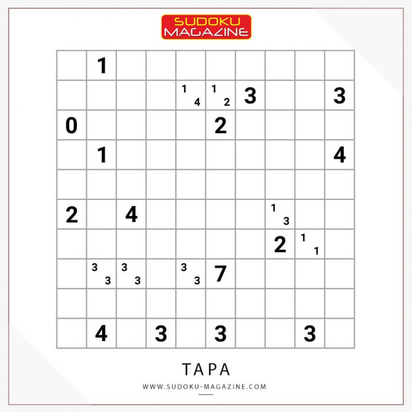Free Daily Puzzle: Tapa 10×10 (0011) – Sudoku Magazine