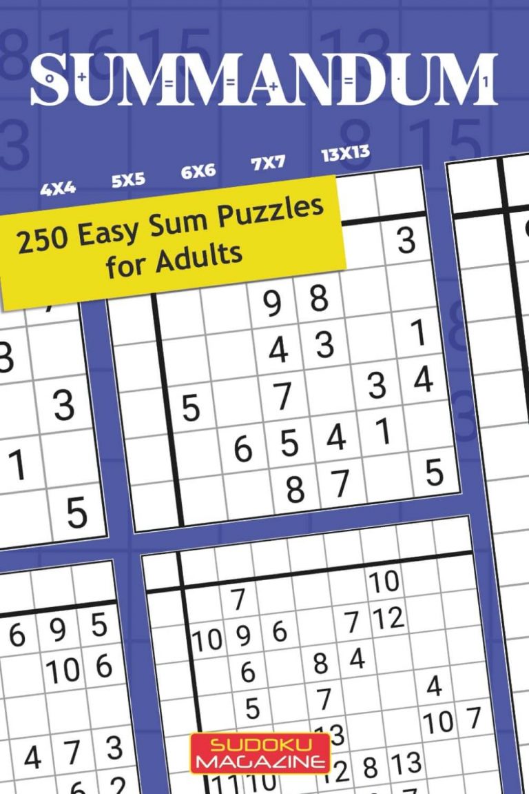 Summandum: 250 Easy Sum Puzzles for Adults – Sudoku Magazine