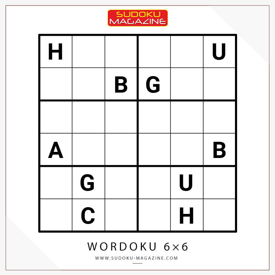Free Daily Sudoku: Wordoku 6×6 (0028) – Sudoku Magazine